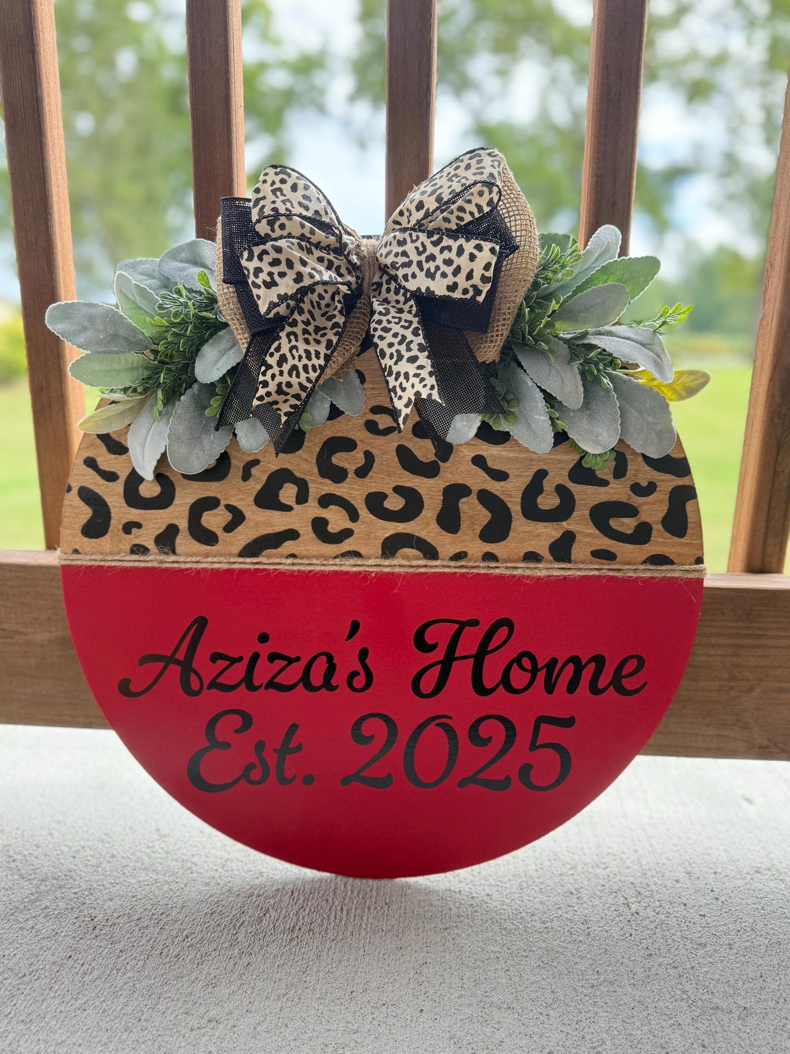 Personalized Leopard Print Door Hanger - Etsy