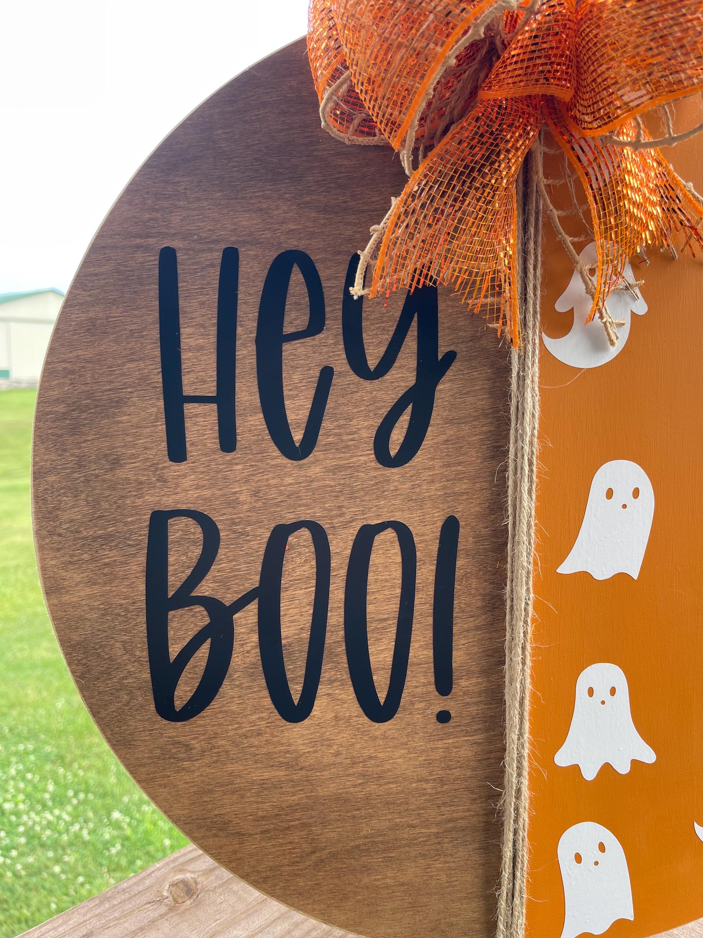 Fall/halloween Hey Boo! Door Hanger - Etsy