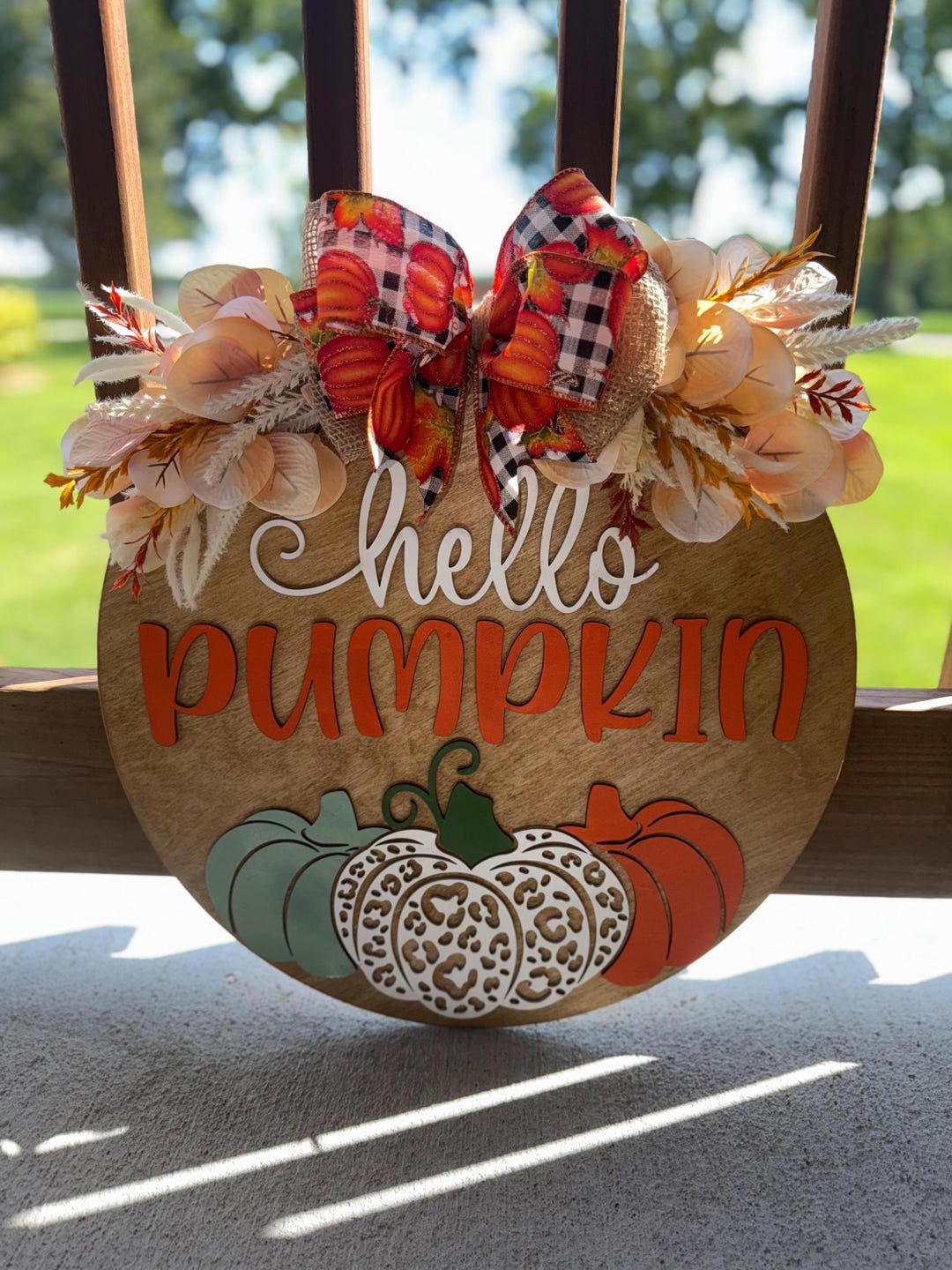 Hello Pumpkin Fall Door Hanger - Etsy
