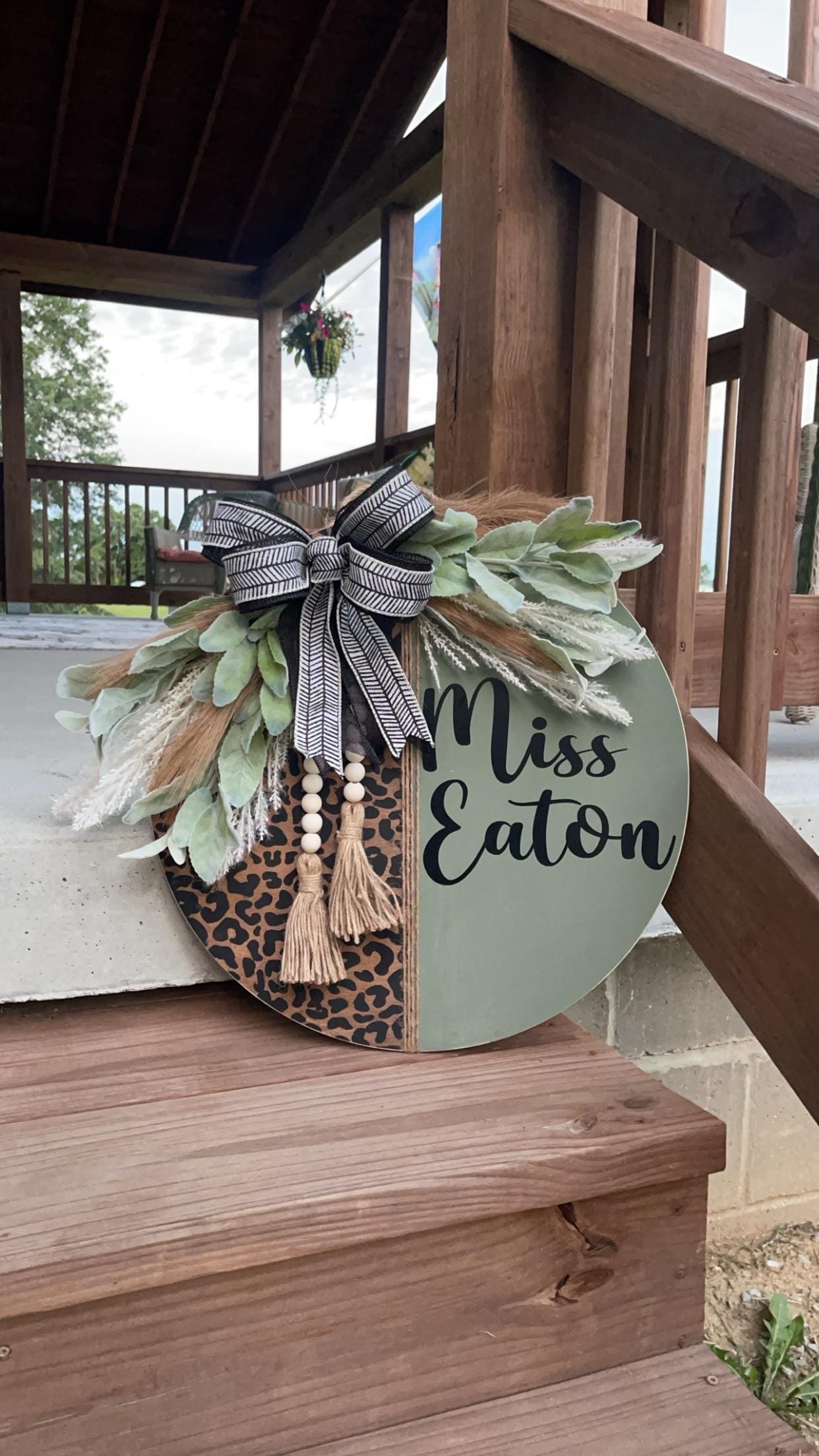 Personalized Leopard Print Door Hanger - Etsy