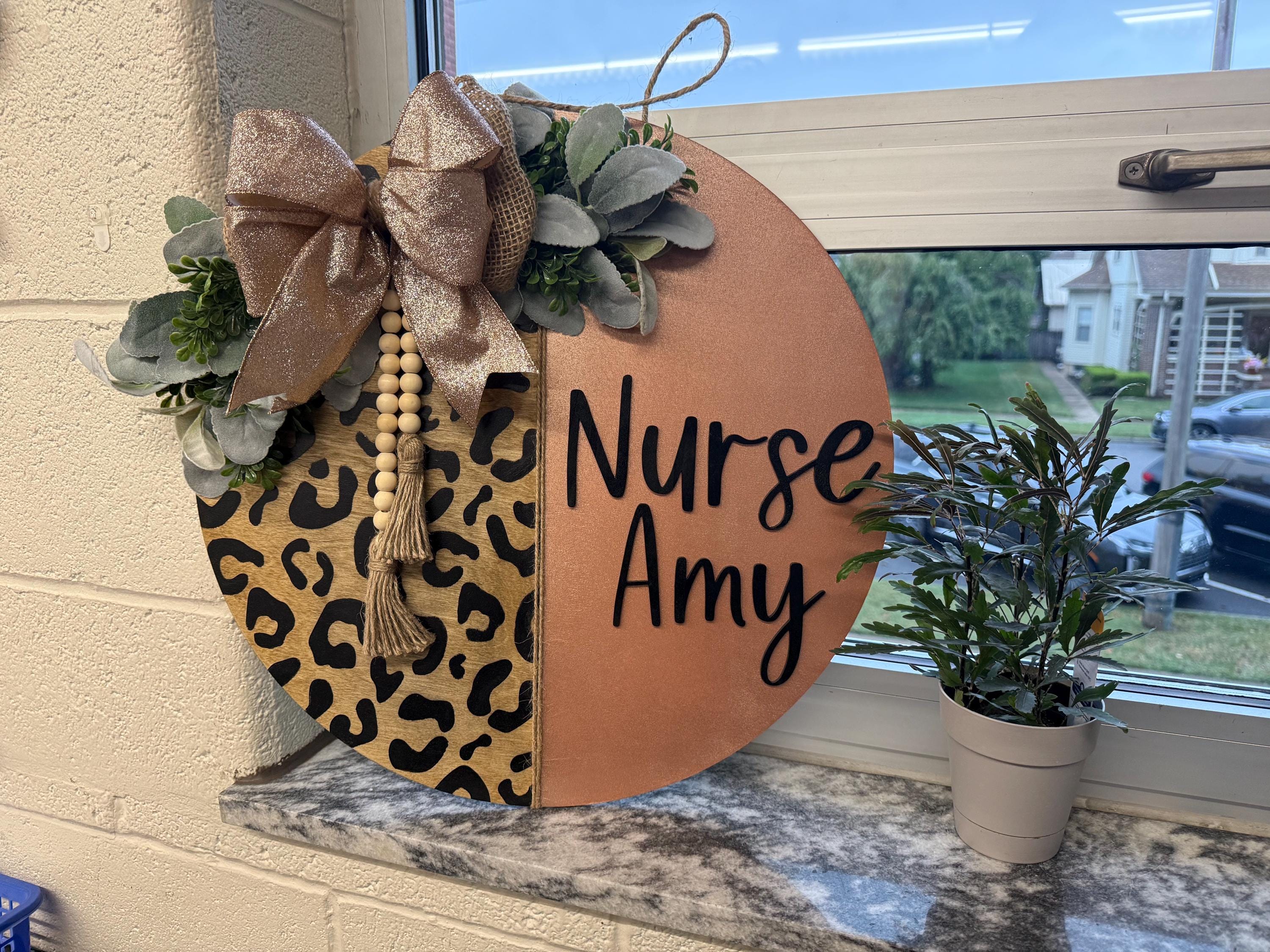 Personalized Leopard Print Door Hanger - Etsy