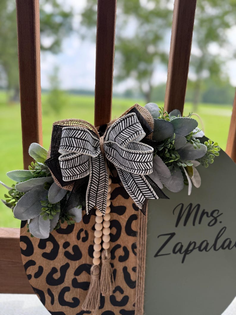 Personalized Leopard Print Door Hanger - Etsy