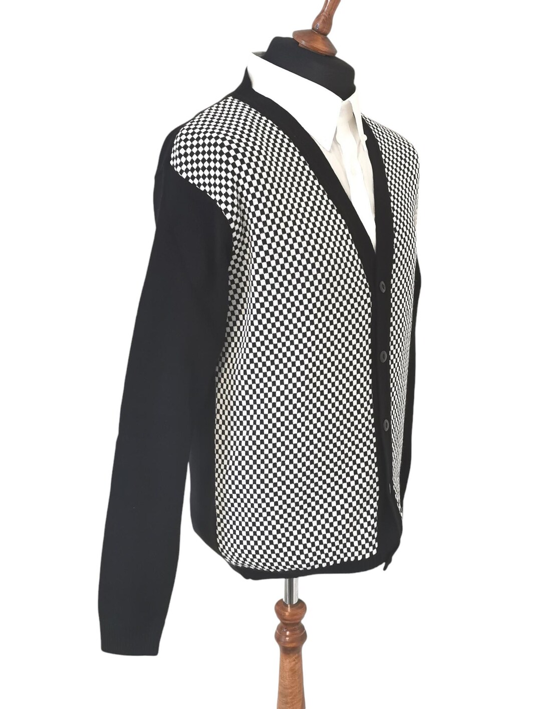 Classic 60s Style Check MOD Cardigan Ska Skinhead Skinhead MODS Wool ...