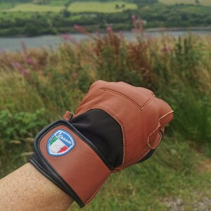 Vespa Rustic Brown Italian Leather Gloves Windproof Waterproof Winter ...