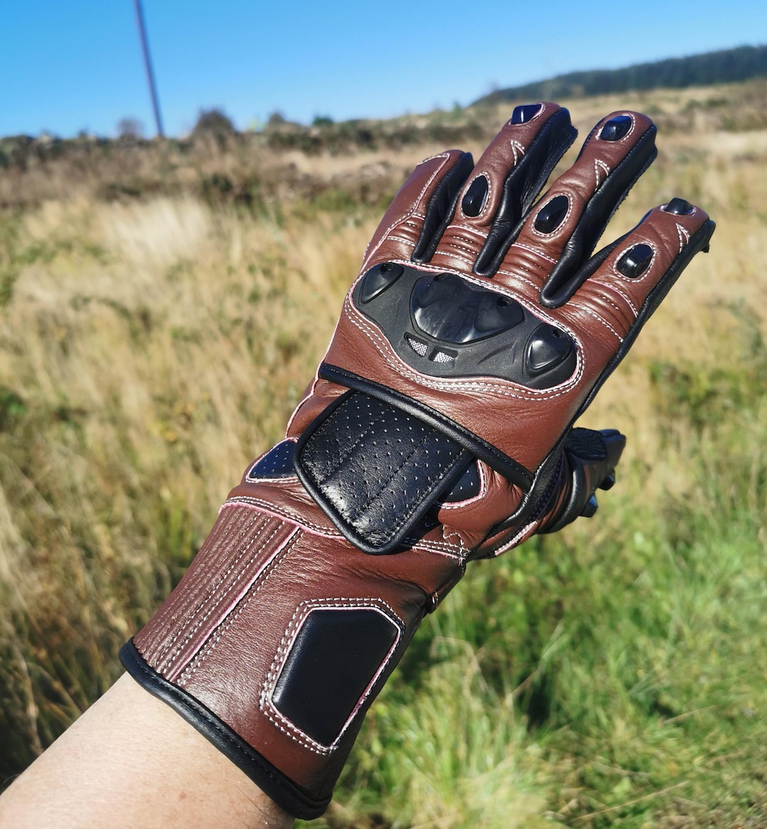 Motorcycle Scooter Leather Hard Knuckles Thinsulate Windproof ...