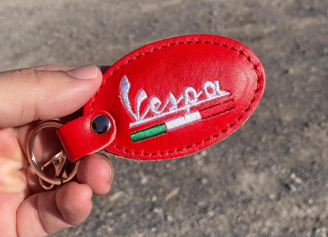Handmade Italian Leather Vespa Keychain: Piaggio Scooter Keyring - Etsy