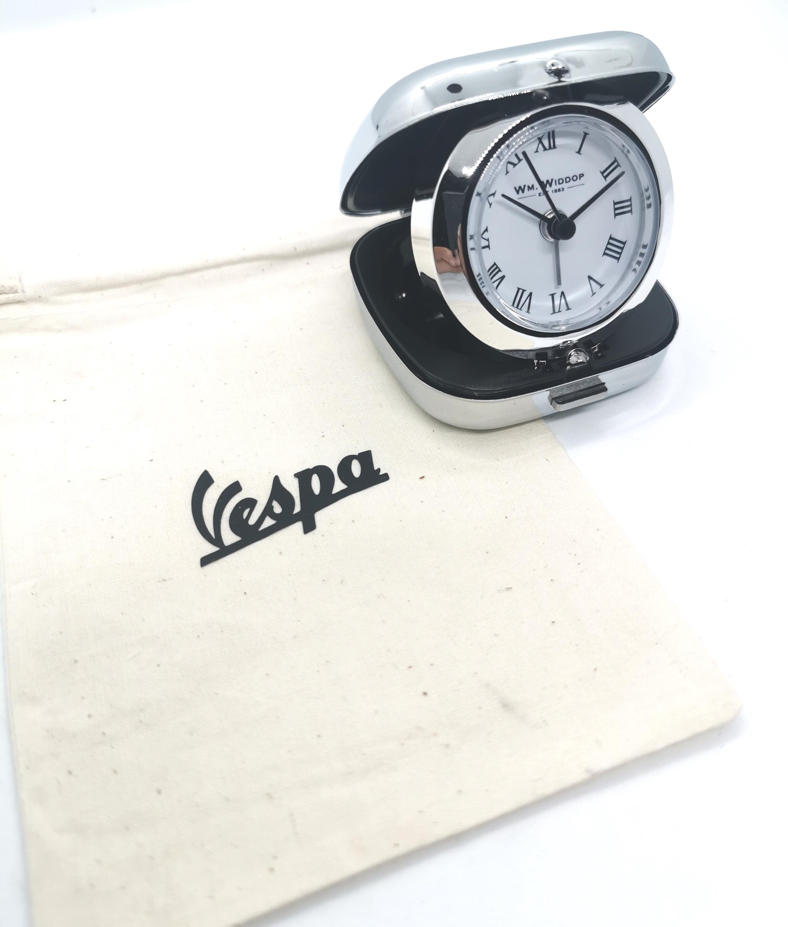 Vespa Metal Case Folding Travel Alarm Clock Desk Portable Roman ...