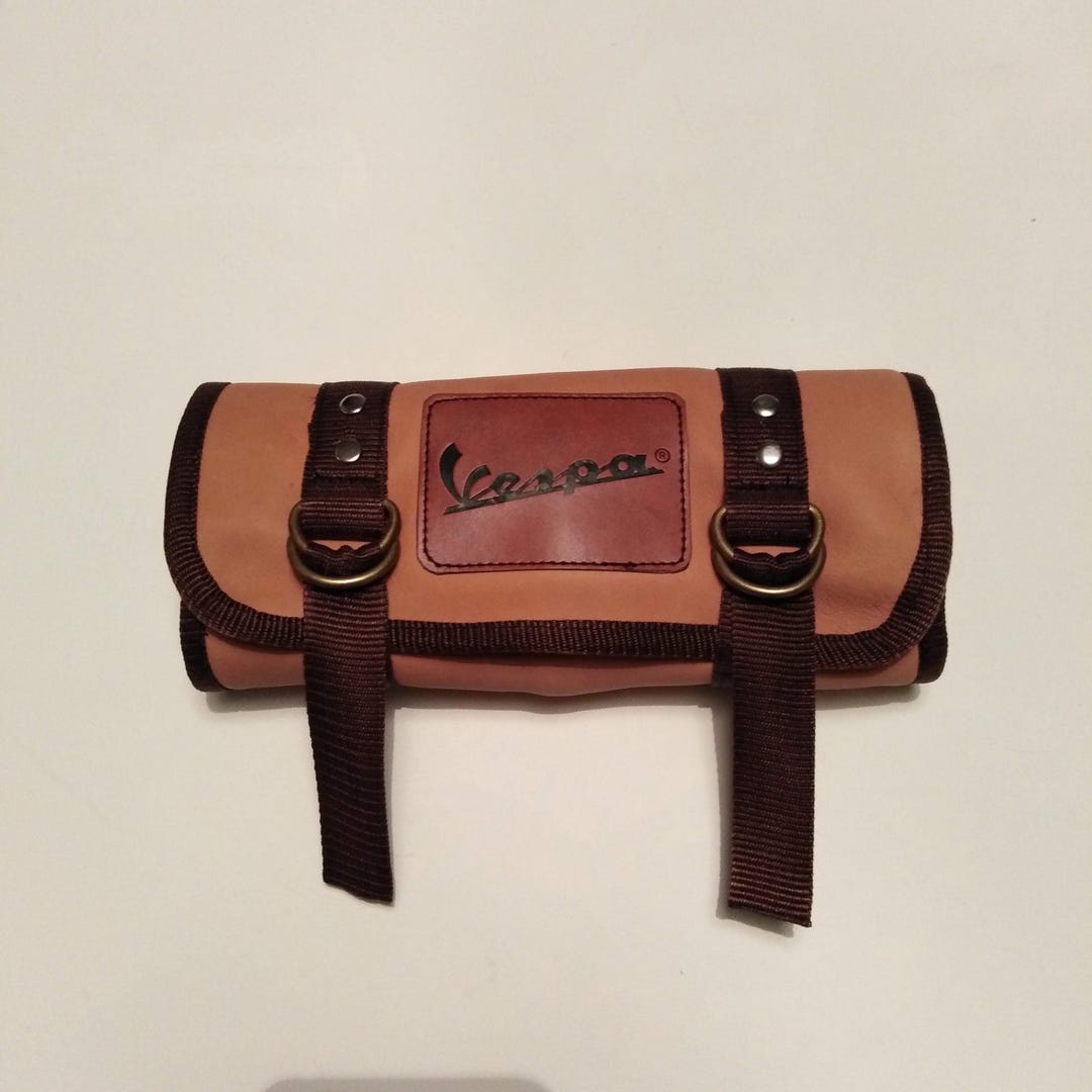 Vespa Leather Tool Roll Bag: Rustic Tan, 10-pocket Wrench Organizer - Etsy