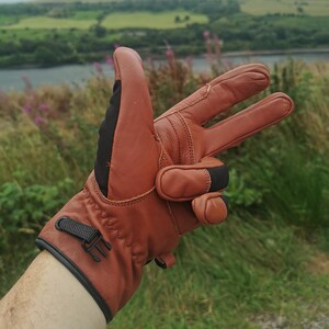 Vespa Rustic Brown Italian Leather Gloves Windproof Waterproof Winter ...
