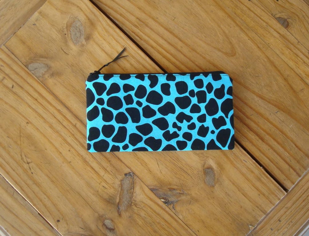 Giraffe Print on Turquoise Zippered Coin Purse - Checkbook Sized - Etsy