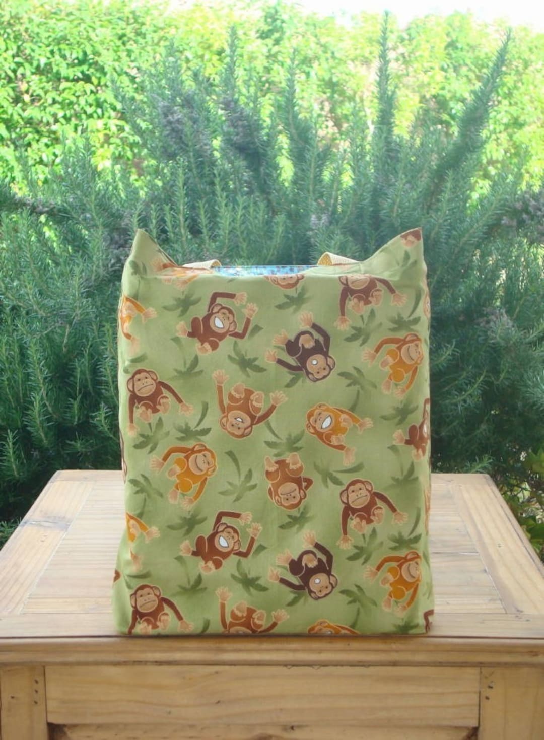 Monkeys on Safari Kid's Reversible Tote Bag - Etsy