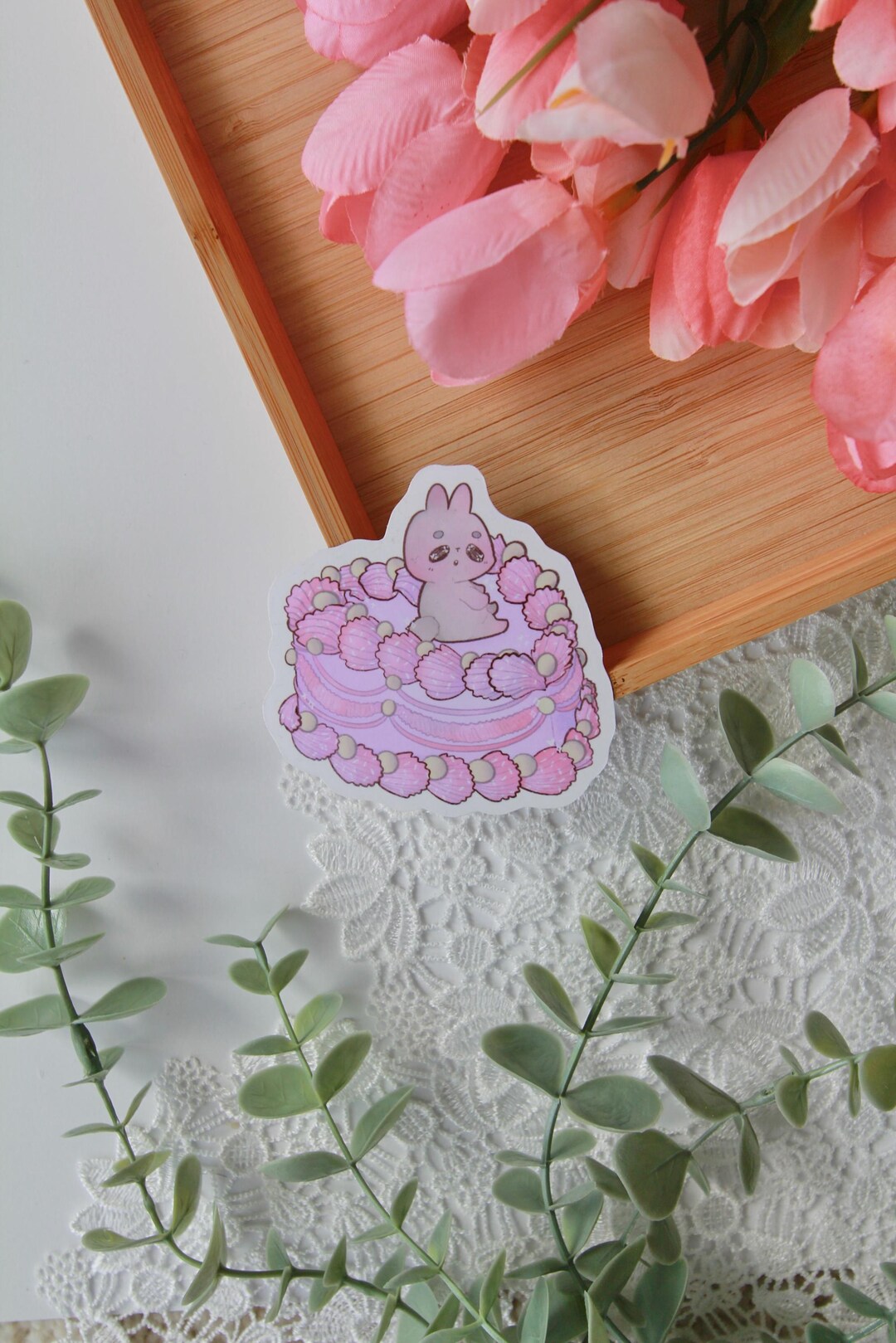 Vintage Cake Topper Bunny Sticker | Water-resistant Vinyl Stickers for ...