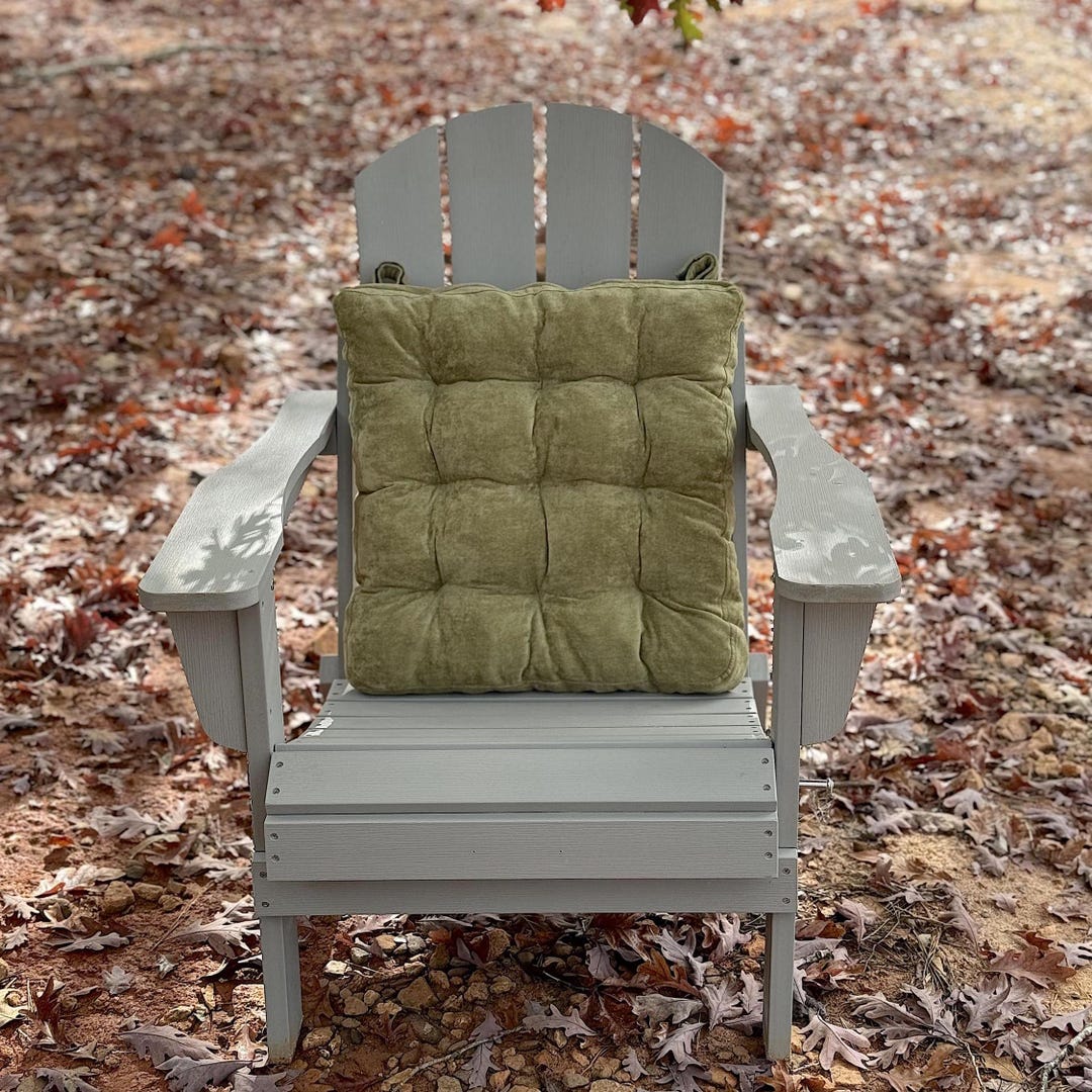Square Chair Pad Olive Green Seat Pad Cozy Housewarming Gift ...