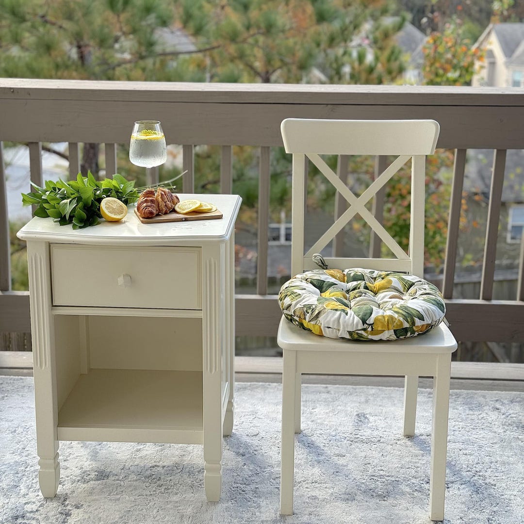 Kitchen Chair Pad Round Seat Cushions With Lemons Kitchen Chair ...