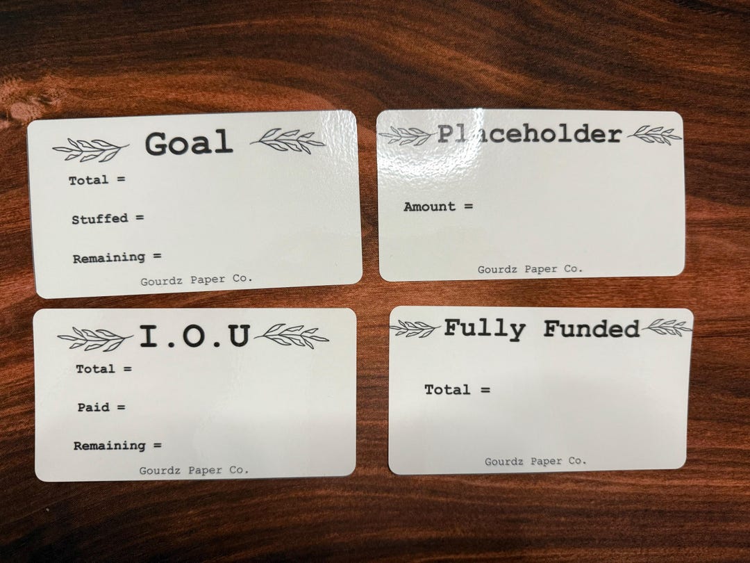 Tracker Cards (placeholder, Fully Funded, Goal, and IOU) - Etsy