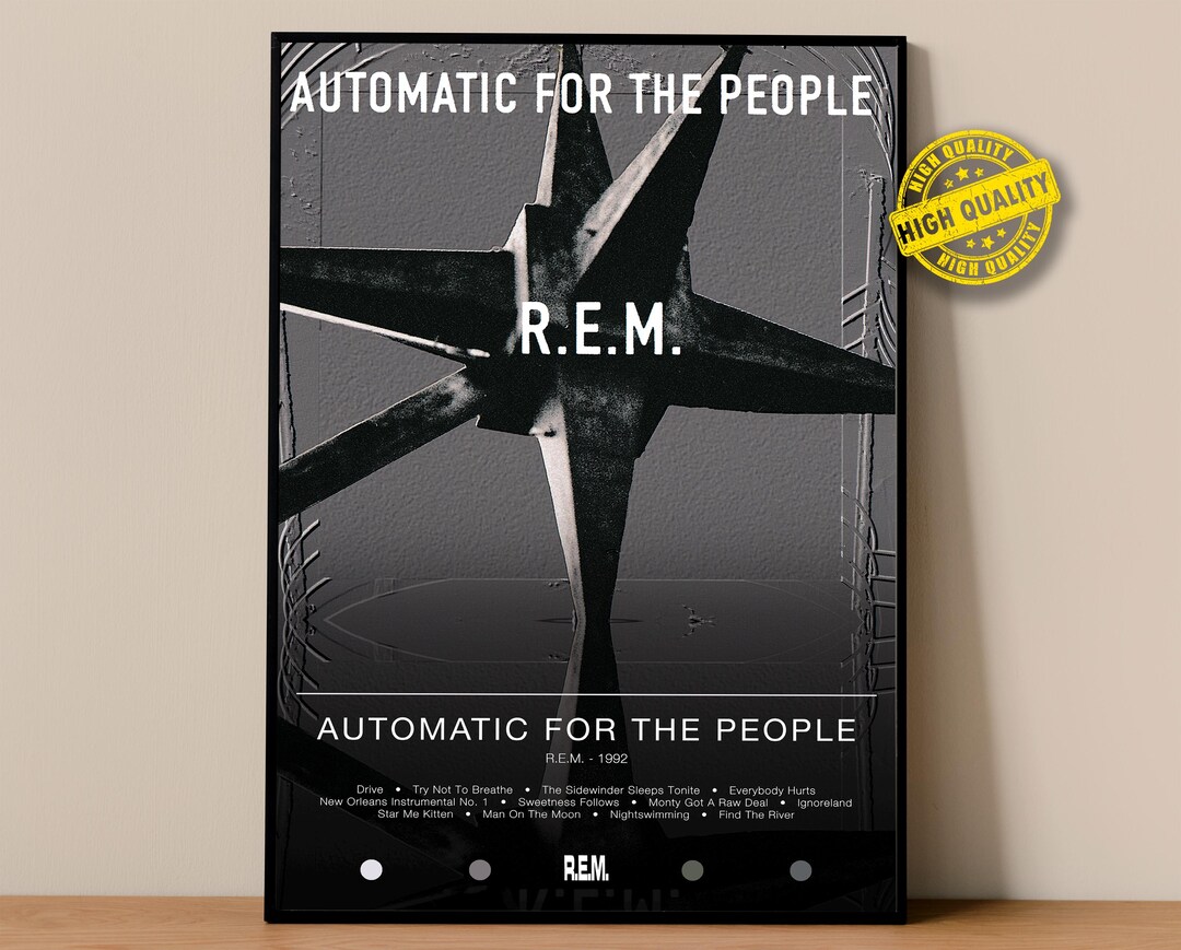 R.E.M. Poster | Automatic for the People Poster | Album Poster Prints | Wall Decor Posters ...