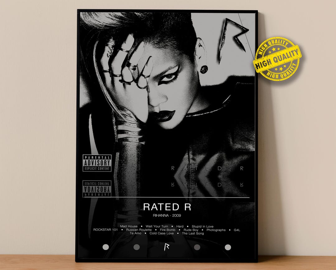 Rihanna Poster | Rated R Poster | Album Poster Prints | Wall Decor ...