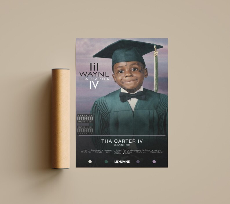 Lil Wayne Poster Tha Carter IV Poster Album Poster Prints Wall Decor ...