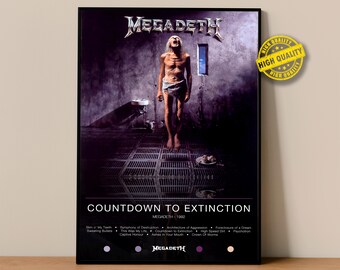 Megadeth Poster Countdown to Extinction Poster Album Poster Prints Wall ...