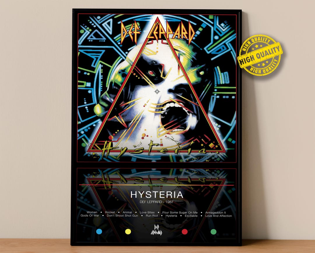 Def Leppard Poster Hysteria Poster Album Poster Prints Wall Decor ...