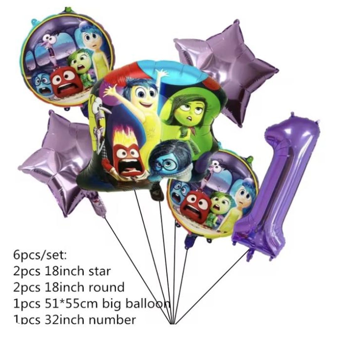 Disney Inside Out Balloon Set With Number 6pcs - Etsy