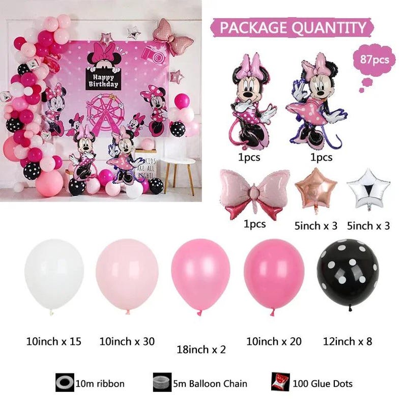 Minnie Mouse Balloon Arch 87pcs - Etsy