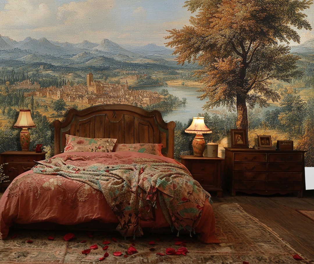 Renaissance Landscape Peel and Stick Wallpaper: Classic Countryside ...