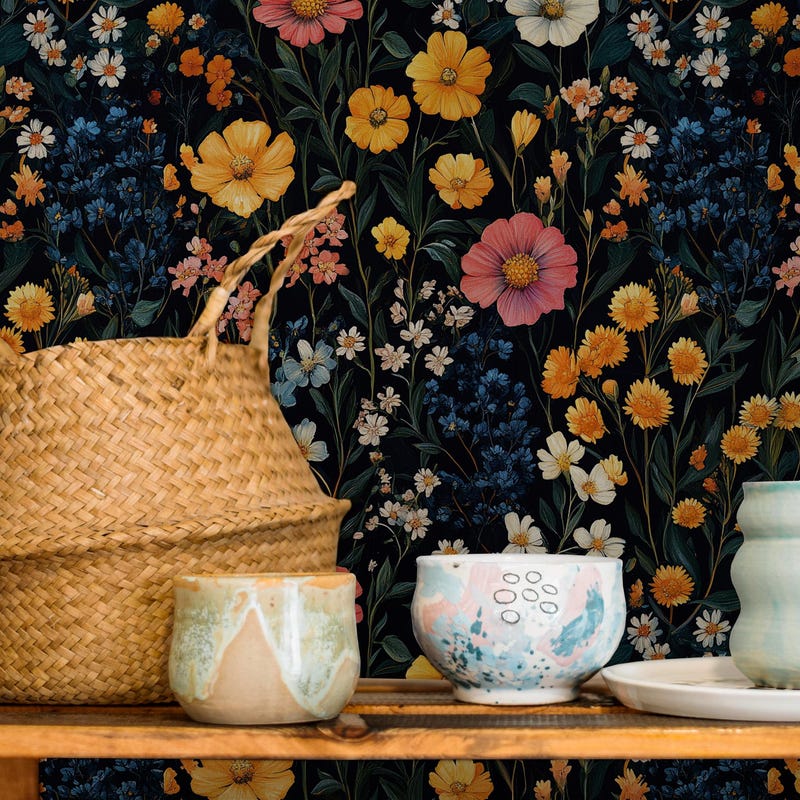 Wildflower Wallpaper - Etsy