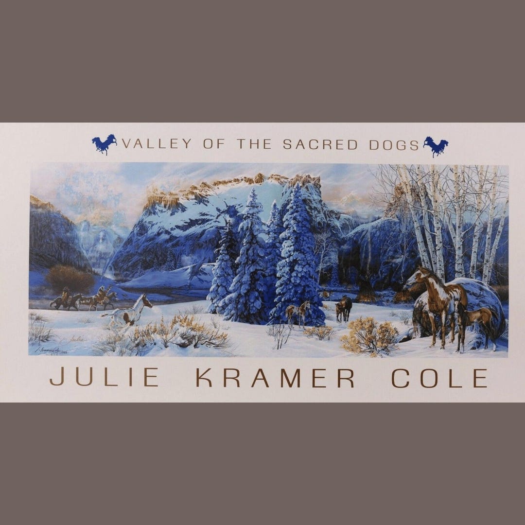 POSTER- Julie Kramer Cole Valley of the Sacred Dogs 1995 - Etsy