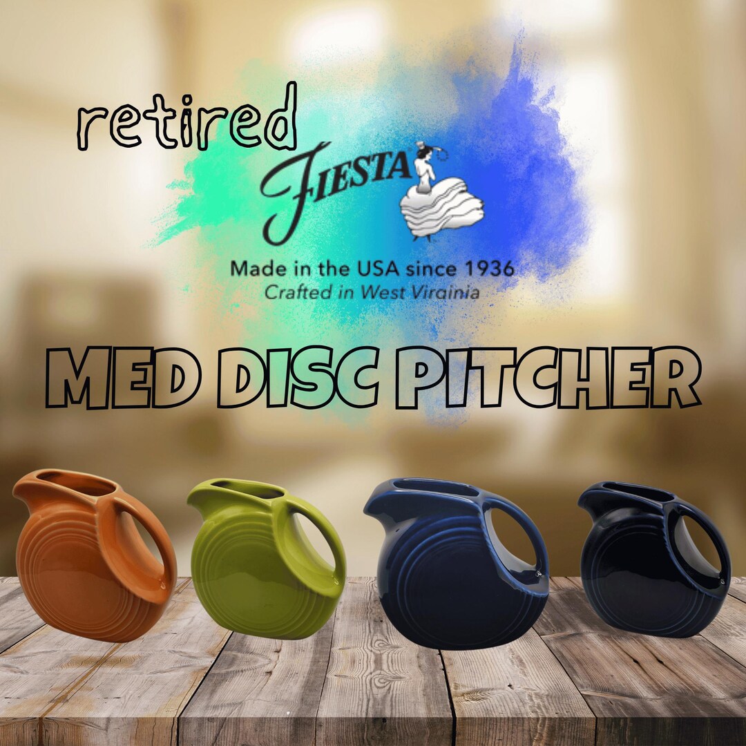 FIESTAWARE Retired Disc Pitcher- Many Colors Sill Available 32oz Click ...