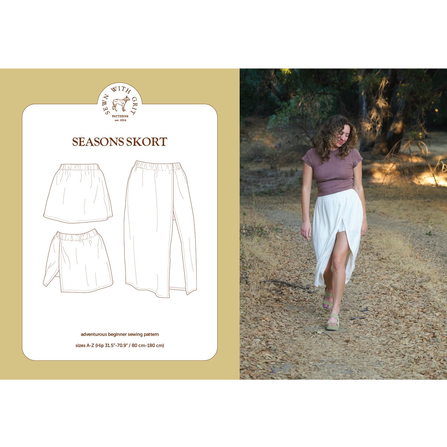 Seasons Skort PDF Sewing Pattern | Size Inclusive | Adventurous ...