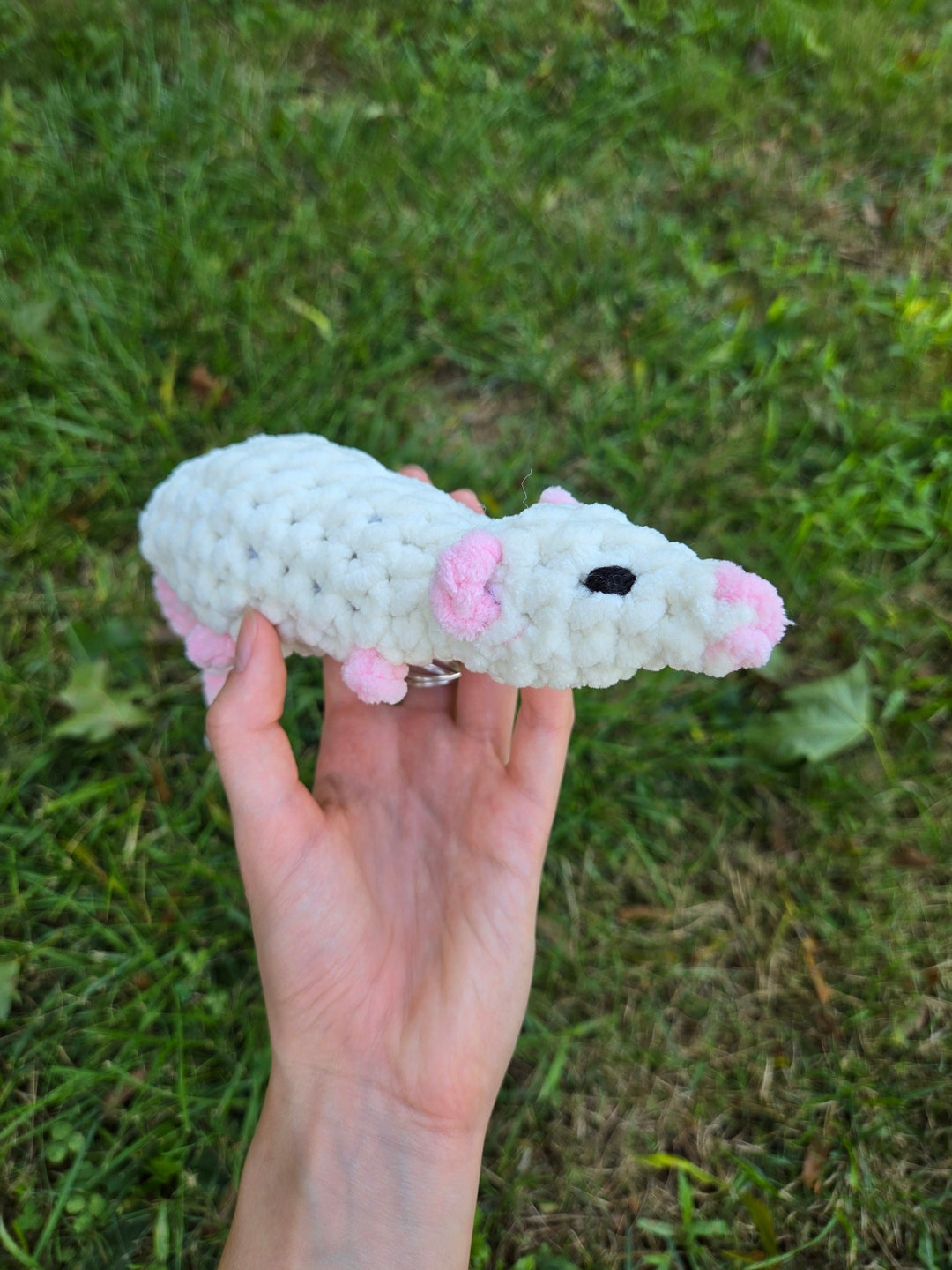 Tiny Rat Amigurumi Crocheted Plushie in off White and Light Weight Yarn ...