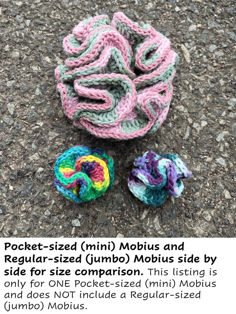 Pocket-sized Cotton Hyperbolic Mobius Crocheted Fidget Toy - Etsy