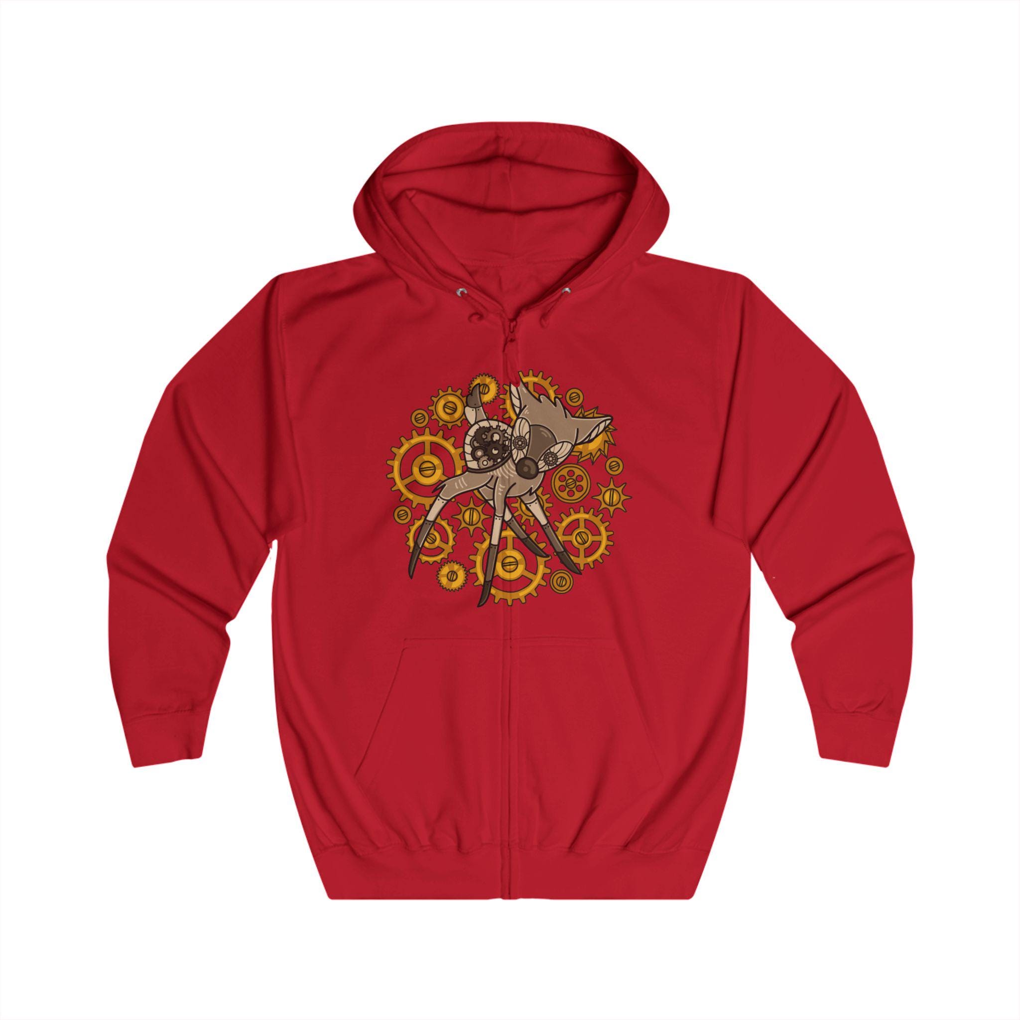 Unisex Steampunk Cyborg Bambi Full Zip Hoodie - Mechanical Style With ...