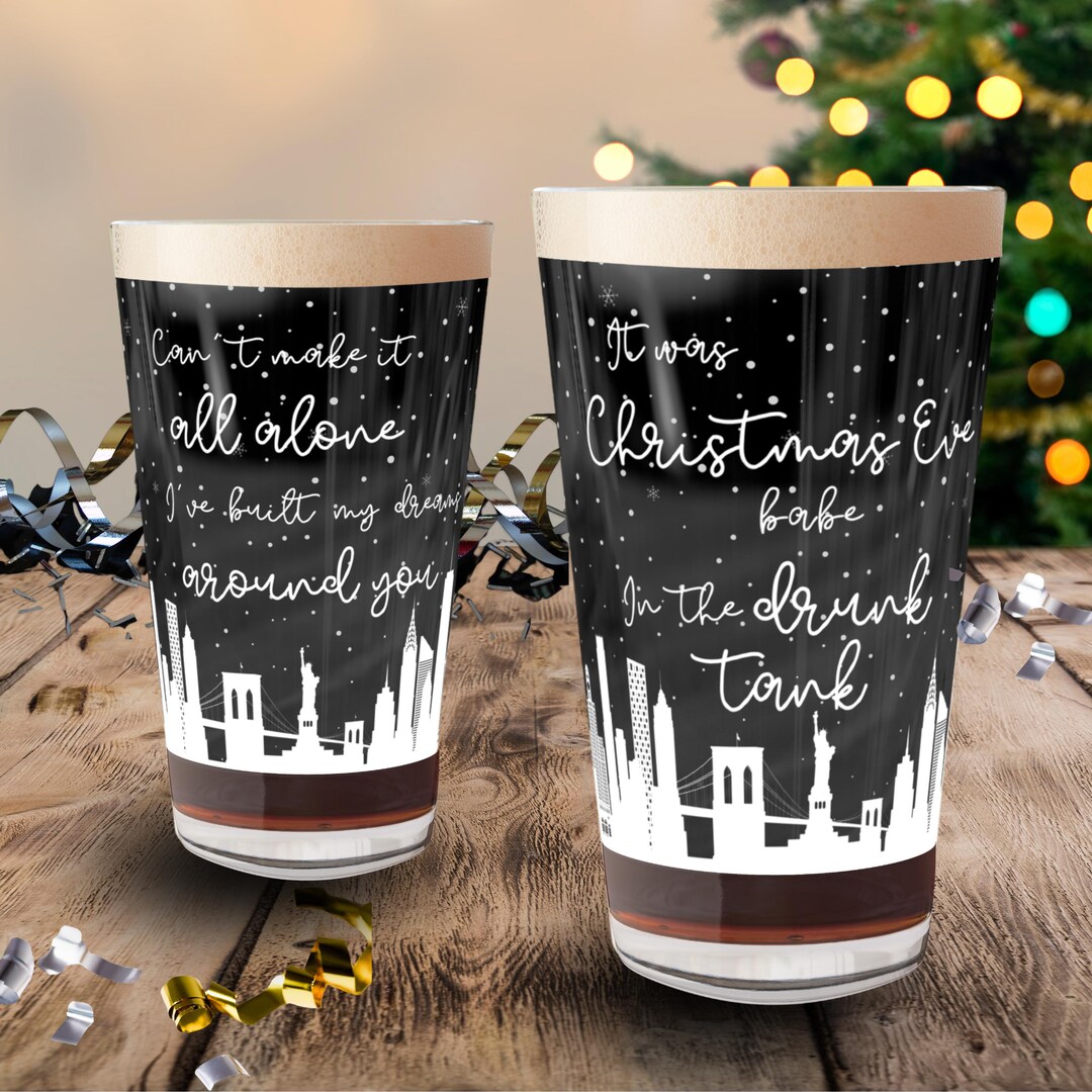 Fairytale of New York Pint Glasses Christmas in NY Pogues Drinking ...