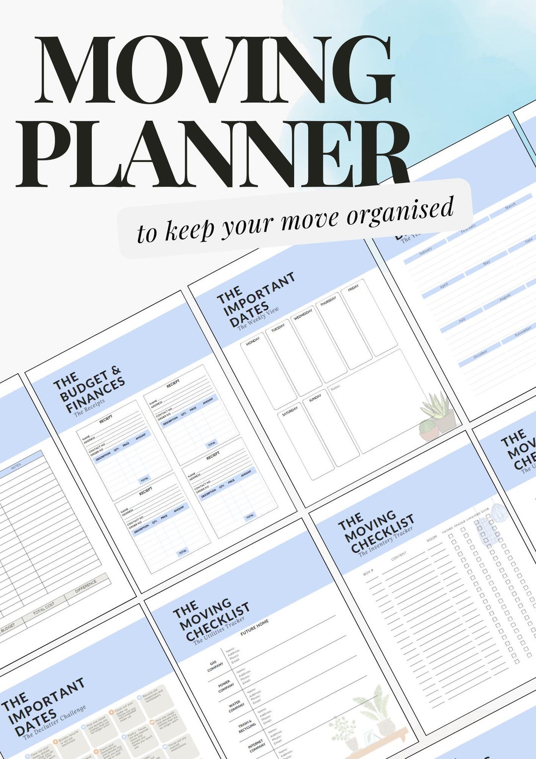 Moving Checklist, Moving Planner, Moving Binder, Moving List ...