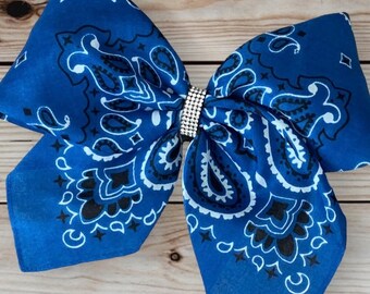 Custom Cheerleader White Royal Blue Black Glitter Rhinestone Bling ...