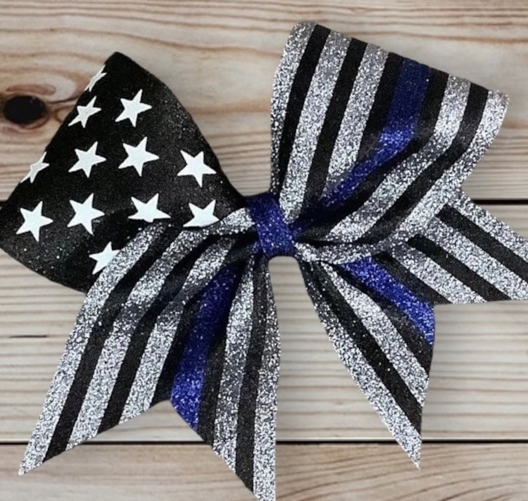 Custom Cheerleader Thin Blue Line Flag Glitter Back the Blue Law ...