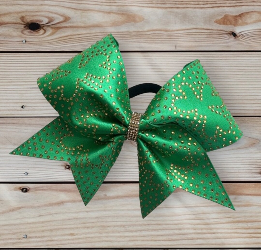 St Patricks Day Custom Cheerleader Green Fabric Shamrock Gold ...