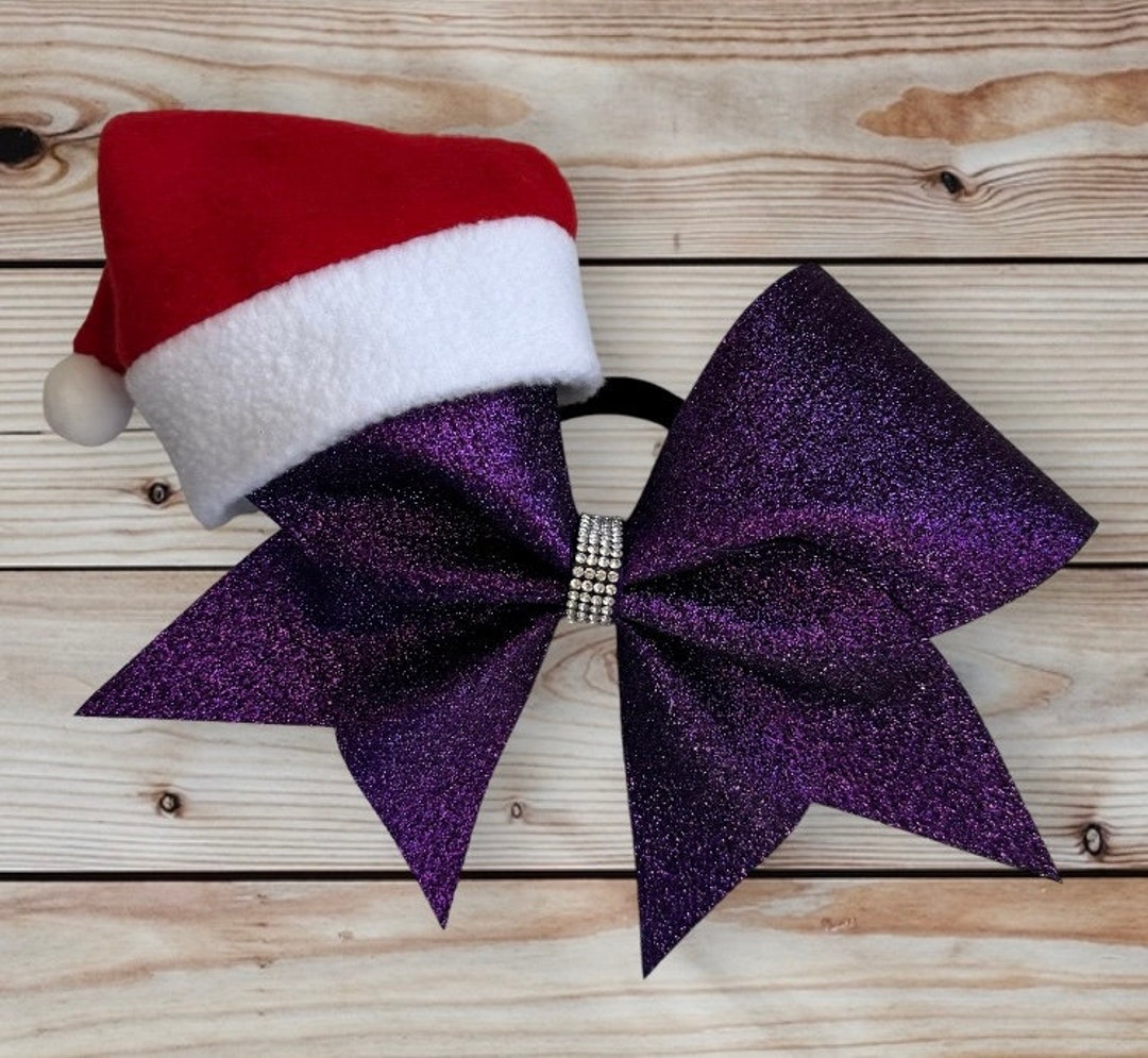 Custom Cheerleader Santa Hat Purple Glitter Rhinestone Cheer - Etsy