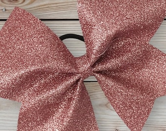 ROSE GOLD Cheer Bow, Tail or No Tail Cheer Bow, Large Glitter Cheer Bow ...