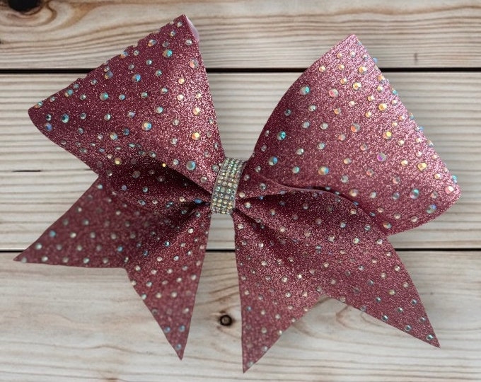 ROSE GOLD Cheer Bow, Tail or No Tail Cheer Bow, Large Glitter Cheer Bow ...