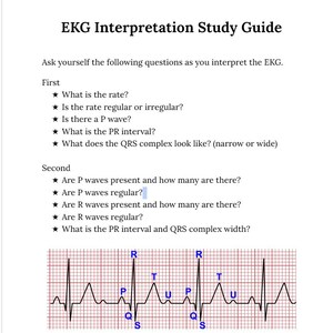 EKG Interpretation Study Guide With Practice Strips - Etsy