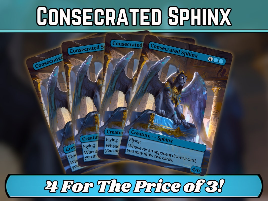 Consecrated Sphinx Proxy Custom MTG Fantasy Art Series Full-art Custom Proxies Great Gift Cards ...