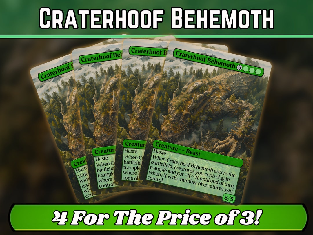 Craterhoof Behemoth - Proxy - Custom Magic Fantasy Art Series - Full ...