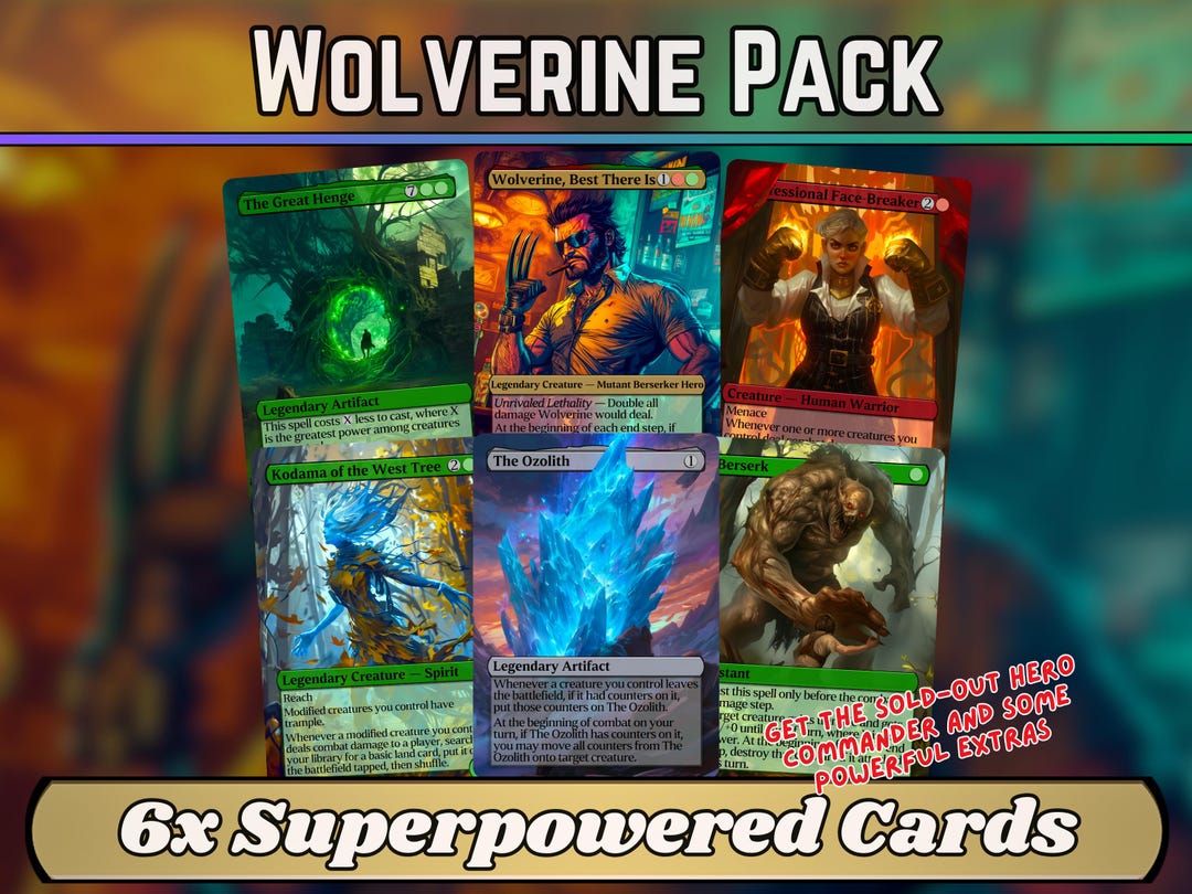 Wolverine, Best There is 5 1 Card Upgrade Proxy Pack Secret Lair Pop ...