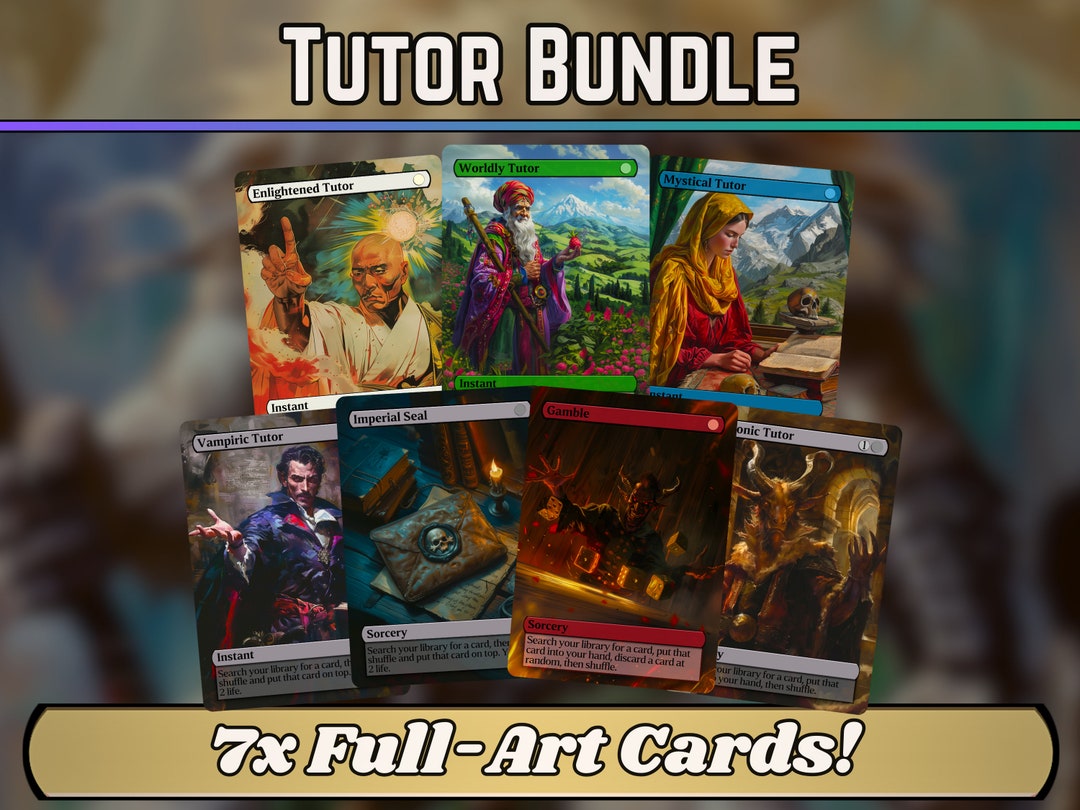 Tutor Bundle - Set of 7 Cards - Unique Full-art Custom Proxies - High ...