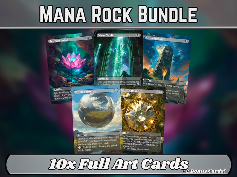 Mana Rocks MTG Fantasy Style Set of 10 Mana Rocks 2 Bonus Card Unique ...