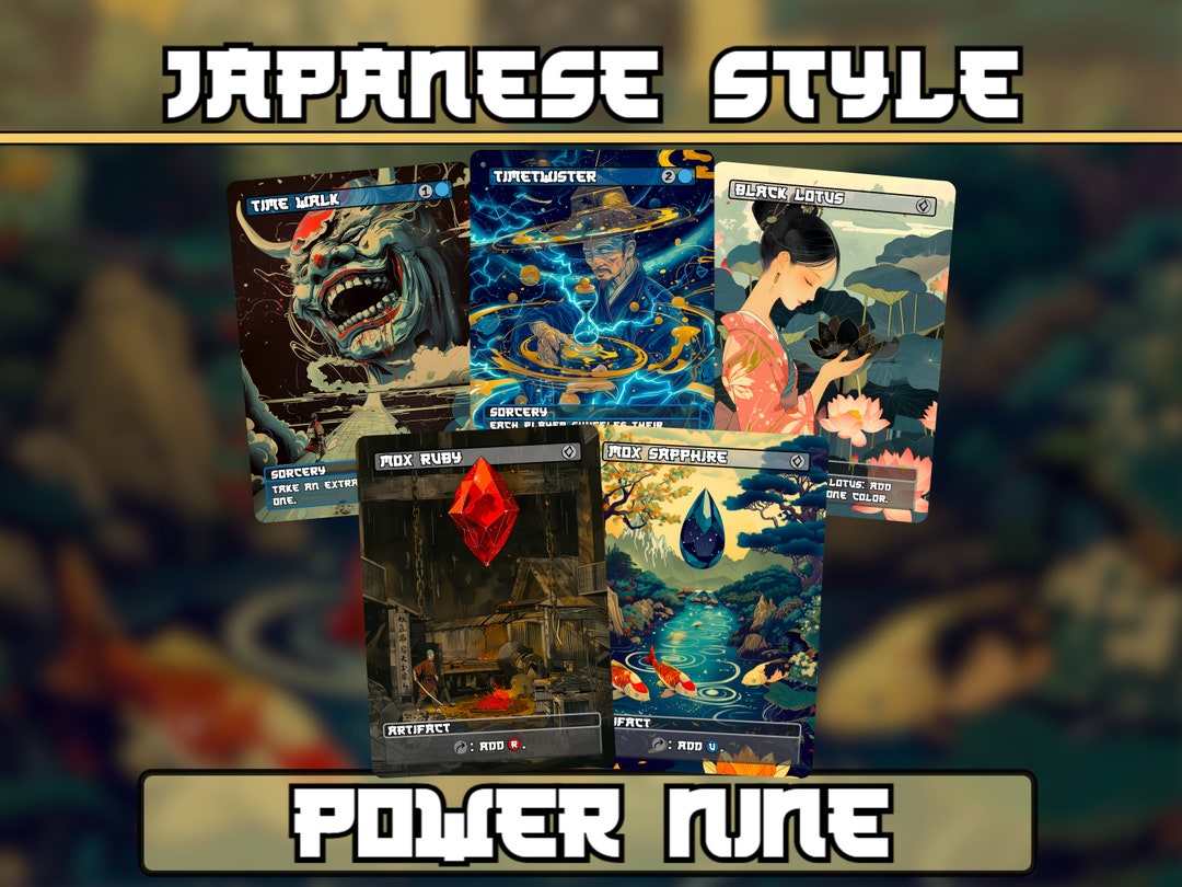 Power Nine MTG Japanese Style Power Nine set of 9 Cards Unique Full-art ...