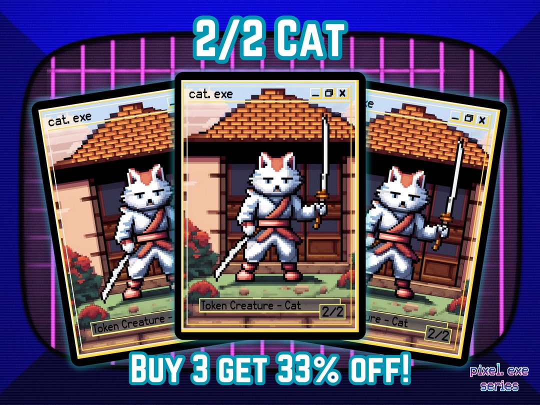 Cat 2/2 Token - Retro 8bit Pixel Art - Buy 3 Get 33% Discount - Full ...